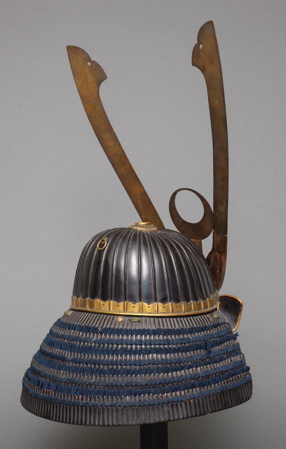 Japanese 18th-Century Black Lacquer Suji'kabuto 'Samurai Helmet' with ...