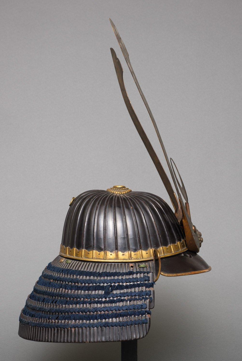 Japanese 18th-Century Black Lacquer Suji'kabuto 'Samurai Helmet' with ...
