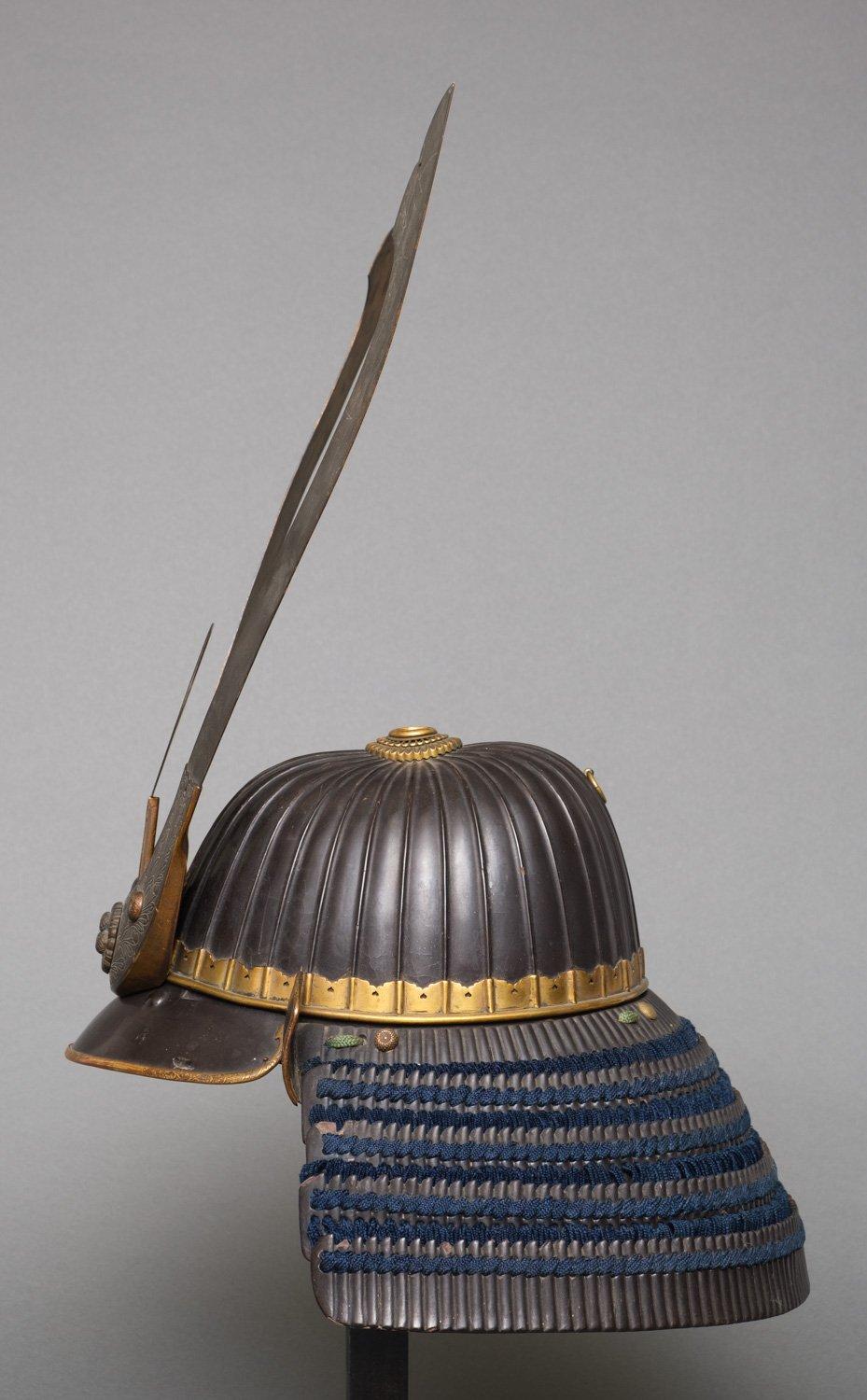 Japanese 18th-Century Black Lacquer Suji'kabuto 'Samurai Helmet' with ...