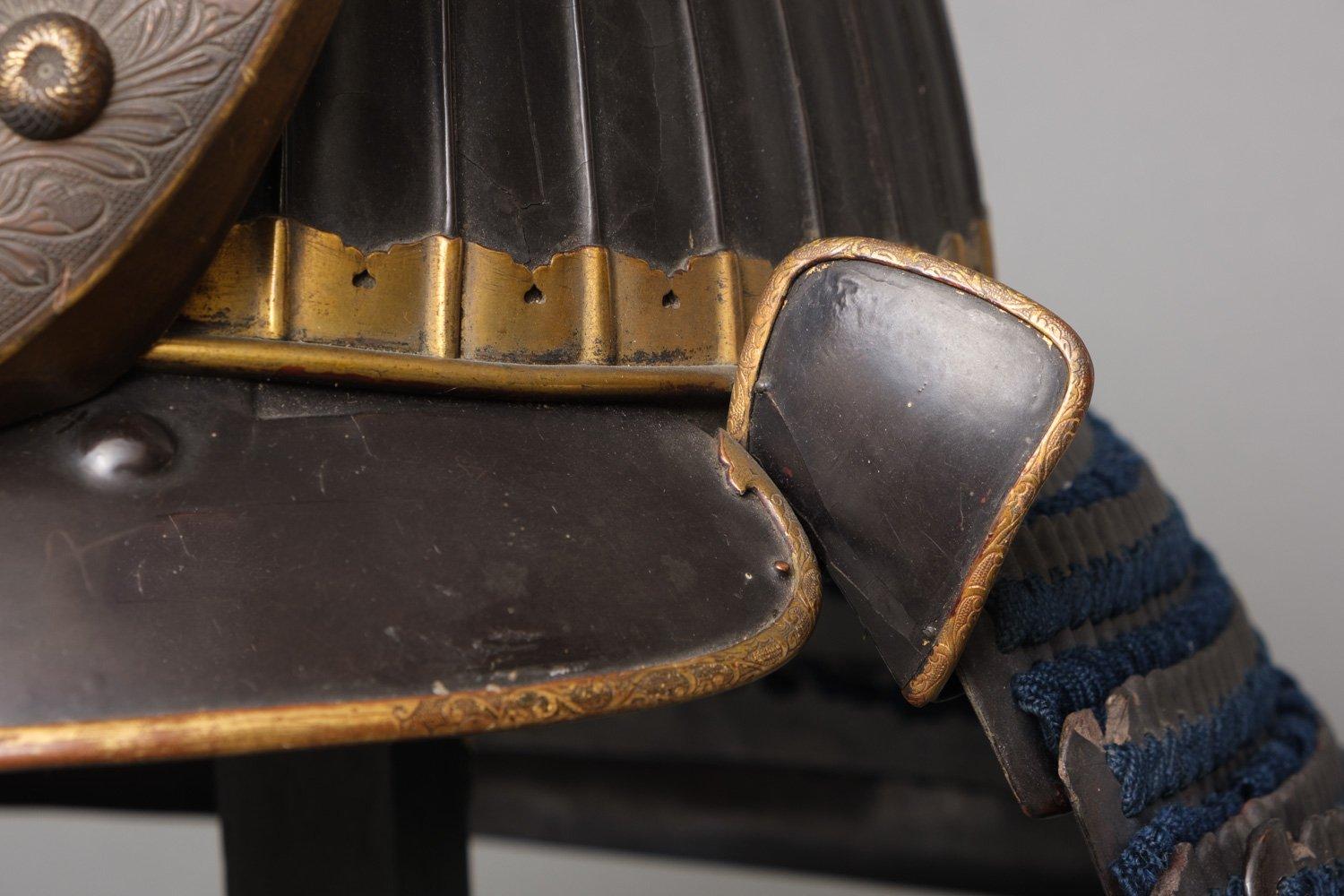 Japanese 18th-Century Black Lacquer Suji'kabuto 'Samurai Helmet' with Maedate For Sale at ...