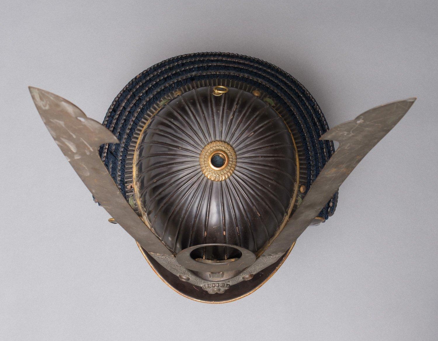 Japanese 18th-Century Black Lacquer Suji'kabuto 'Samurai Helmet' with ...