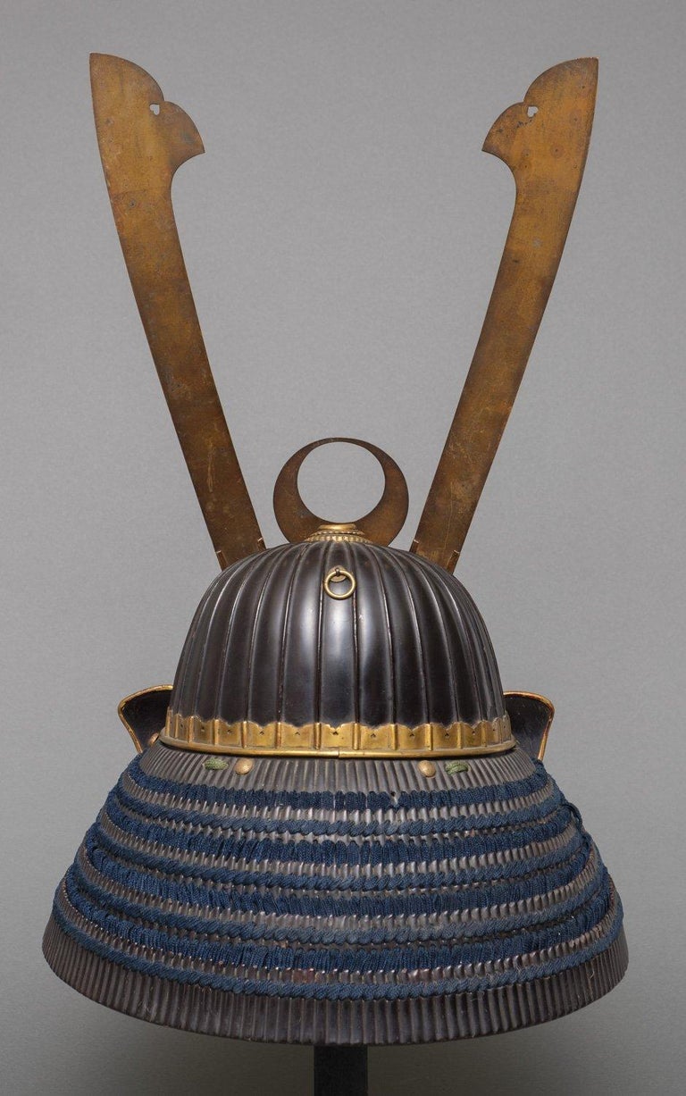 Japanese 18th-Century Black Lacquer Suji'kabuto 'Samurai Helmet' with ...