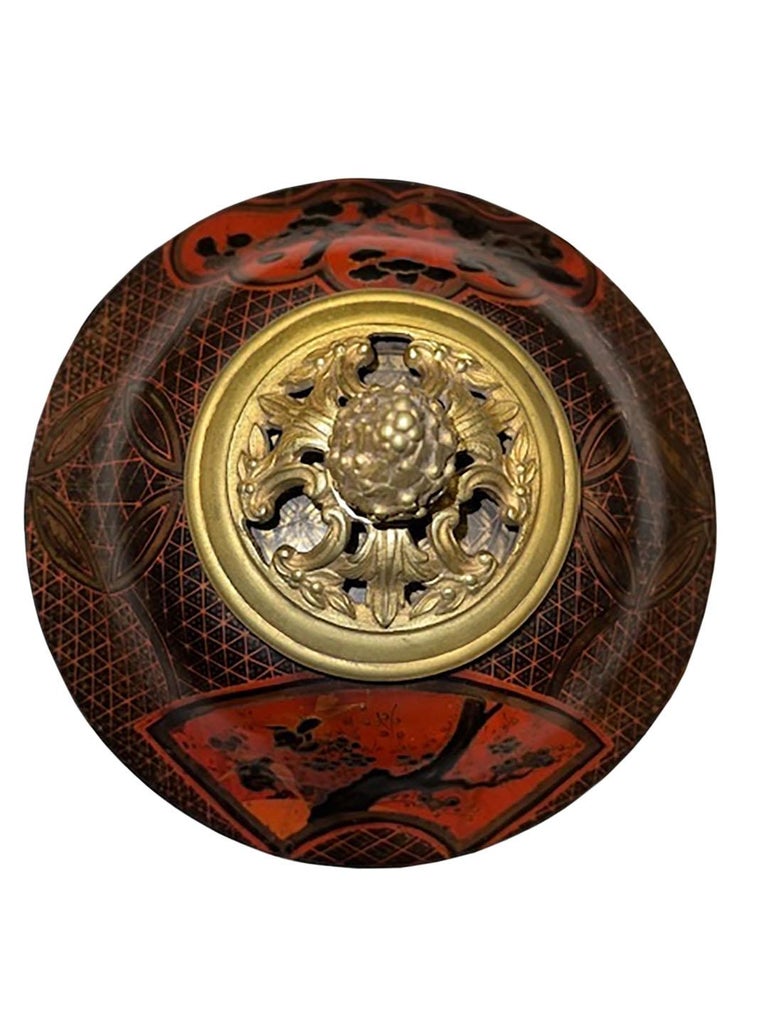 Japanese 19th Century Lacquer Over Porcelain Compote For Sale at 1stDibs