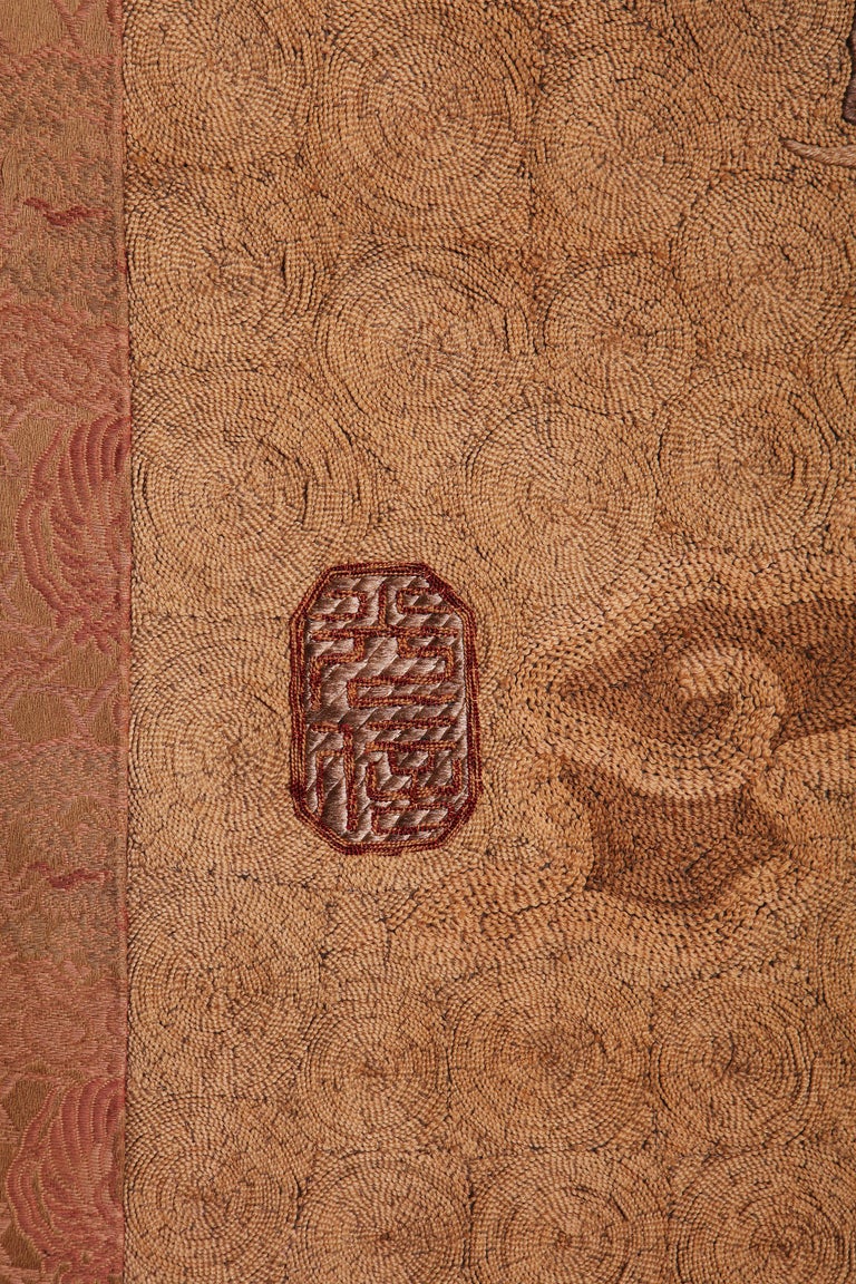 Japanese 19th Century Silk Needlework Panel of Three Dragons For Sale ...