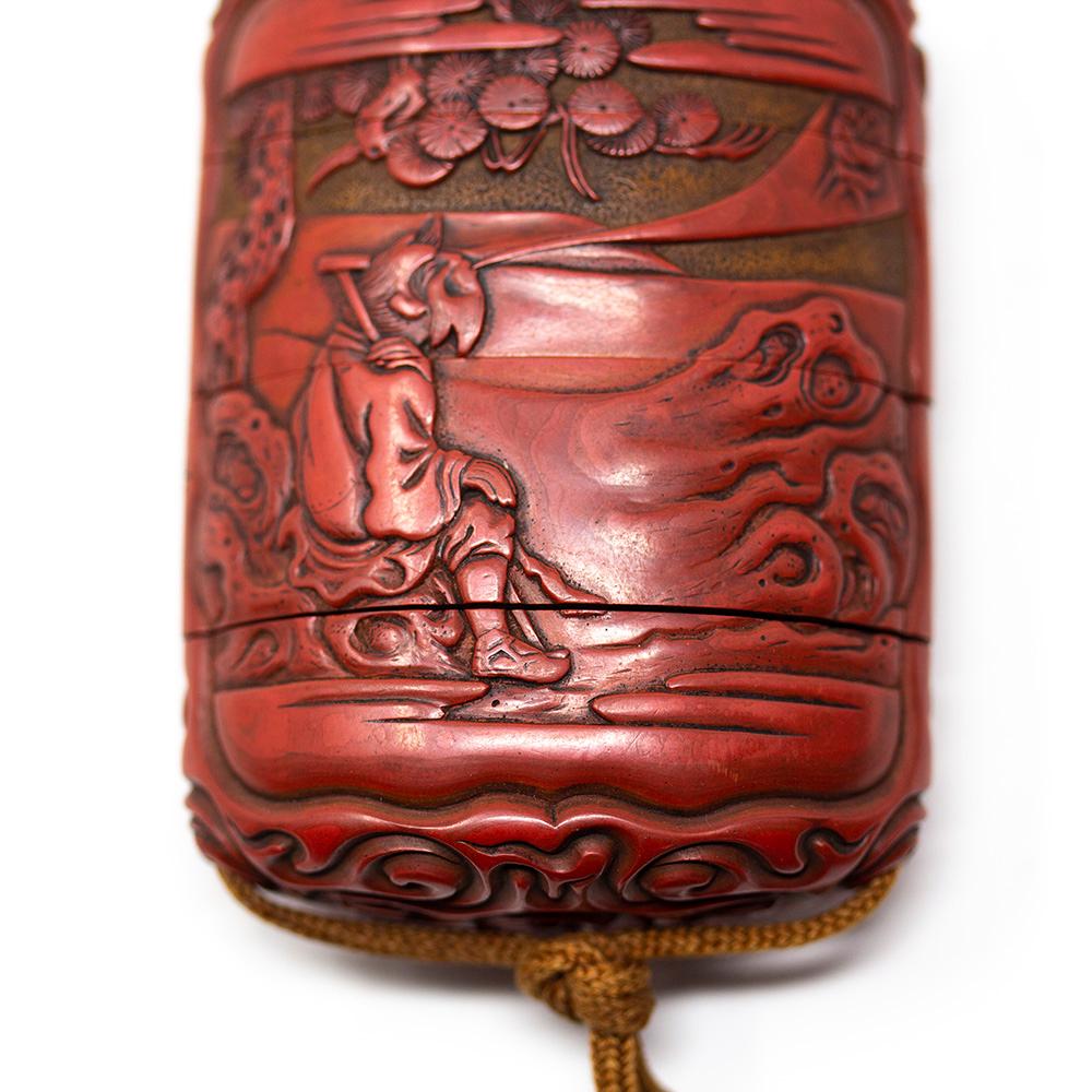 Japanese 19th Century Tsuishu Inro Murakami Chusei For Sale at 1stDibs