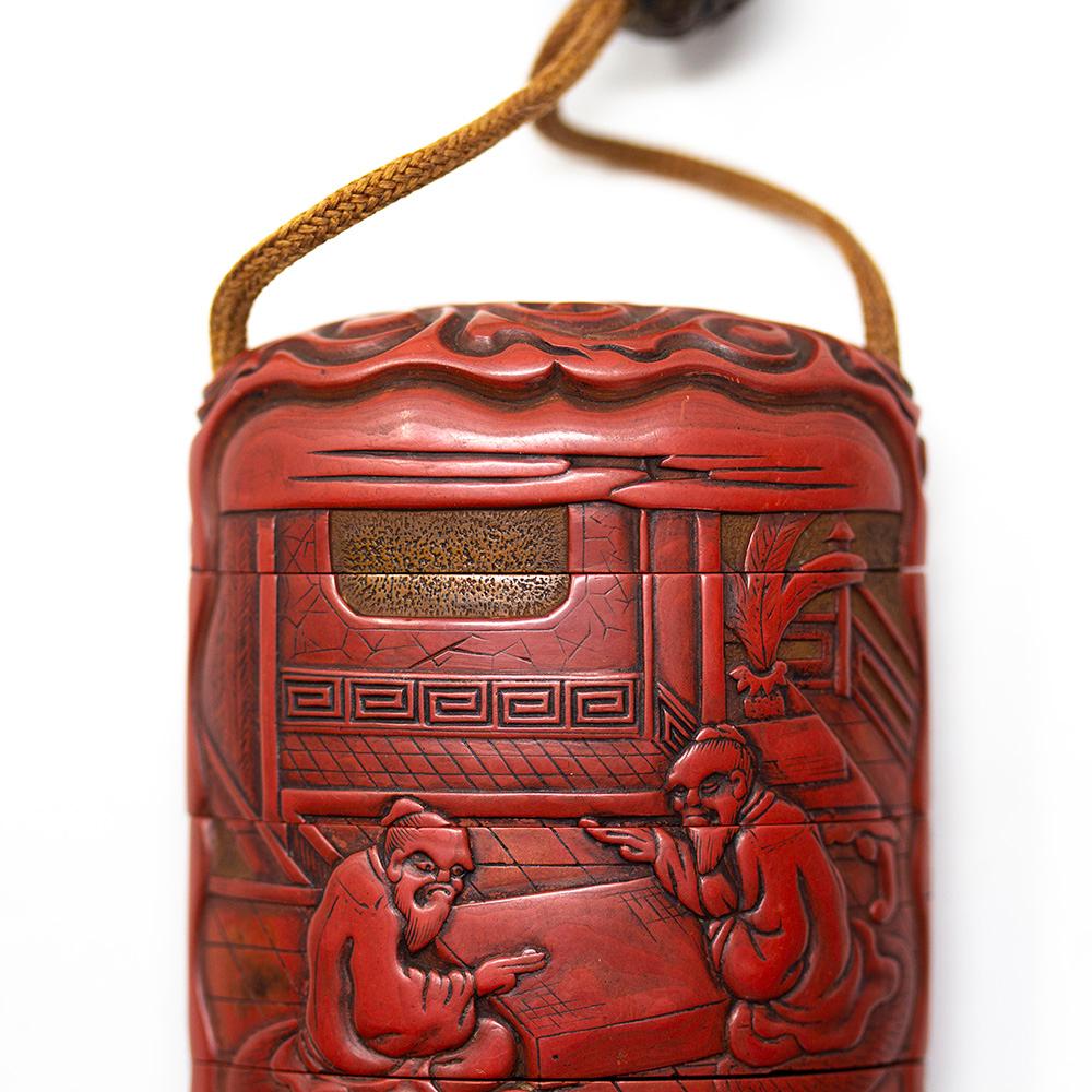 Japanese 19th Century Tsuishu Inro Murakami Chusei For Sale at 1stDibs