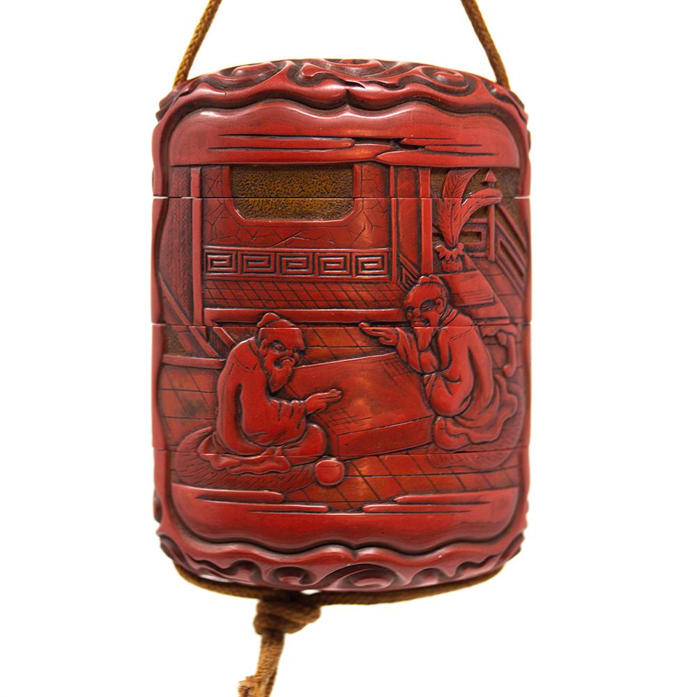 Japanese 19th Century Tsuishu Inro Murakami Chusei For Sale at 1stDibs