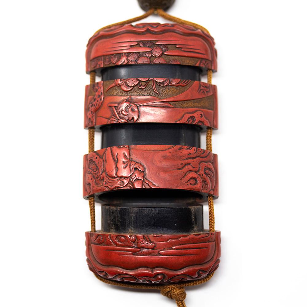 Japanese 19th Century Tsuishu Inro Murakami Chusei For Sale at 1stDibs