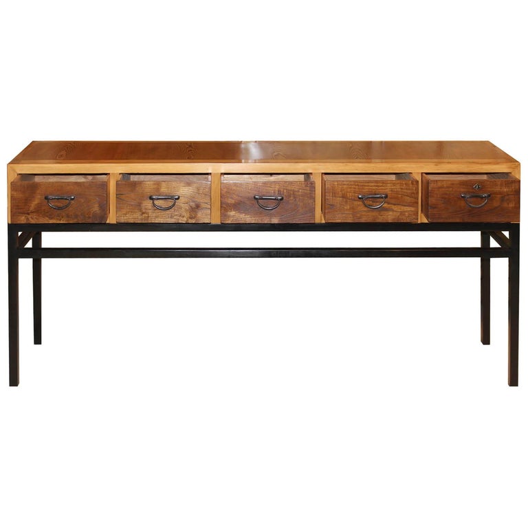 Japanese 5-Drawer Console Table at 1stDibs