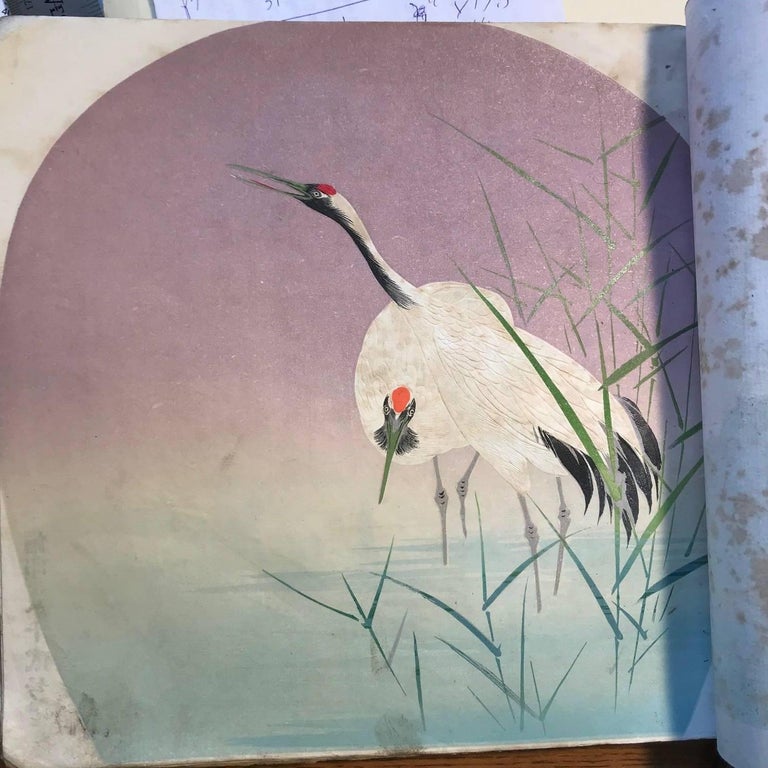 Japanese 89 Antique Brilliant Color Woodblock Fan Prints Immediately ...