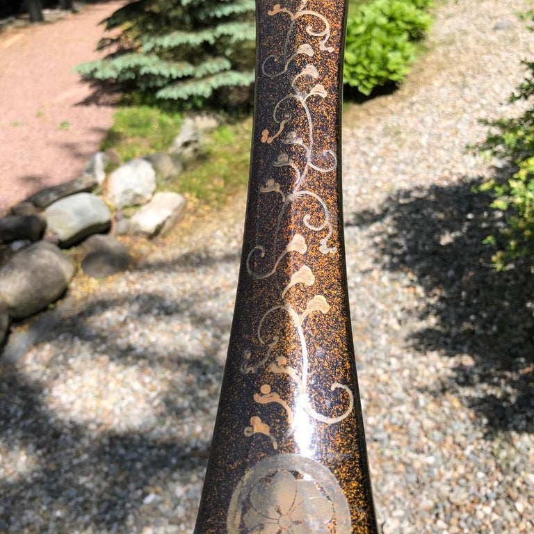Japanese Antique Black and Gold Lacquer Samurai Spear Yari Edo Rare ...