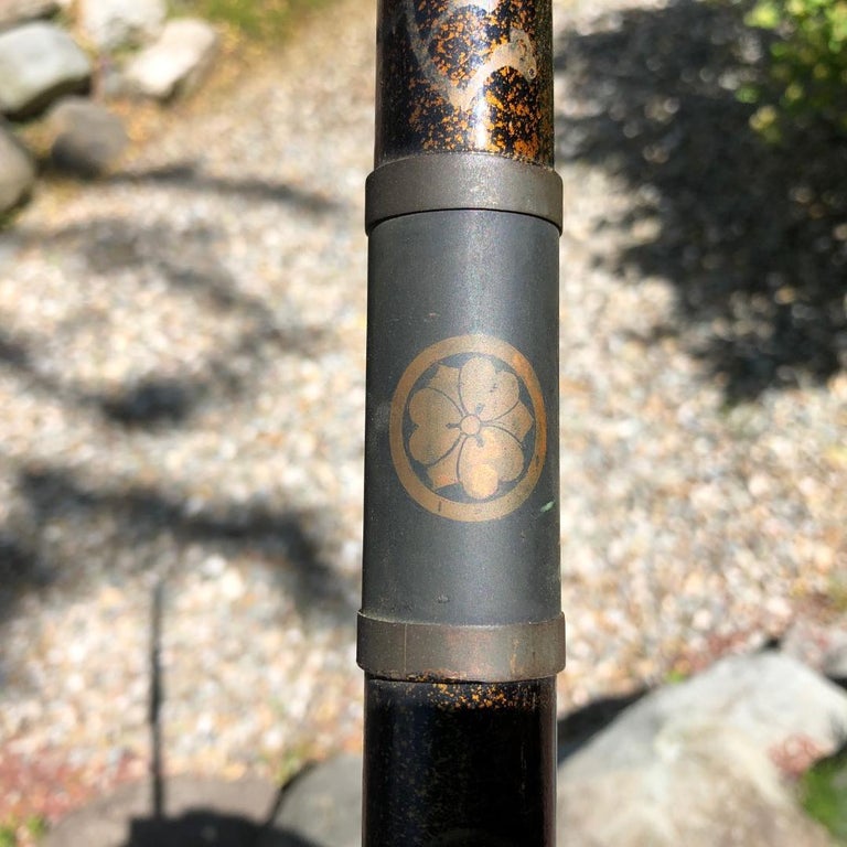 Japanese Antique Black and Gold Lacquer Samurai Spear Yari Edo Rare ...