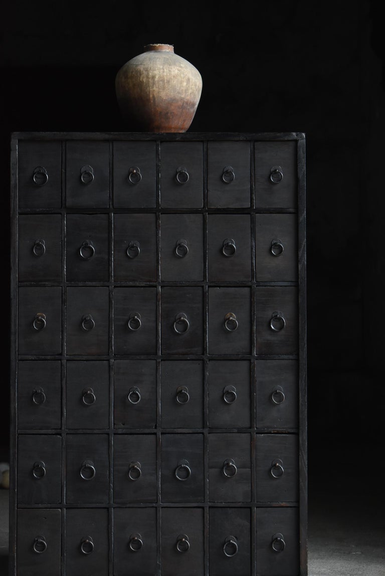 Japanese Antique Black Apothecary Drawers 1860s-1900s / Tansu Cabinet ...