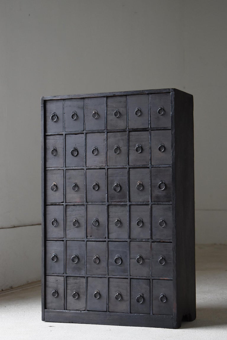 Japanese Antique Black Apothecary Drawers 1860s-1900s / Tansu Cabinet ...