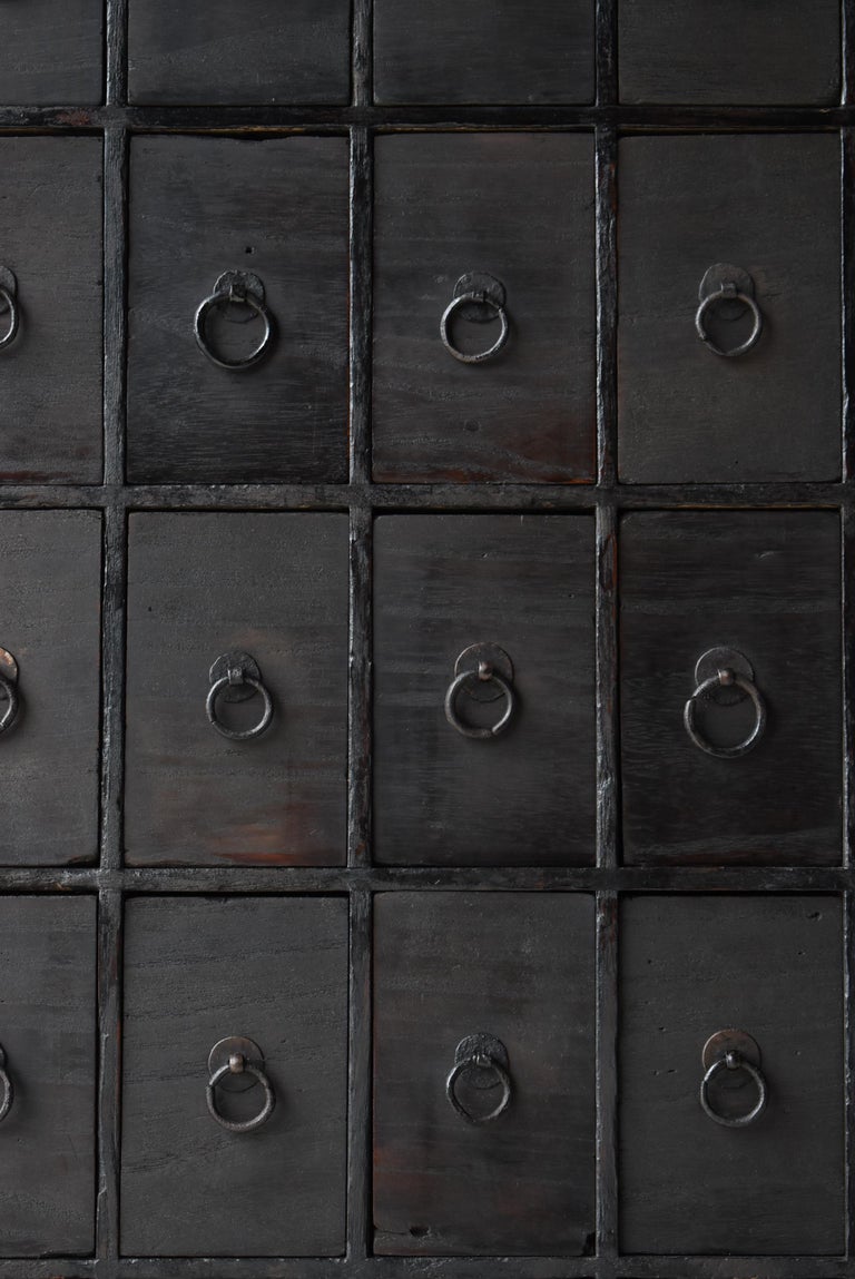 Japanese Antique Black Apothecary Drawers 1860s-1900s / Tansu Cabinet ...