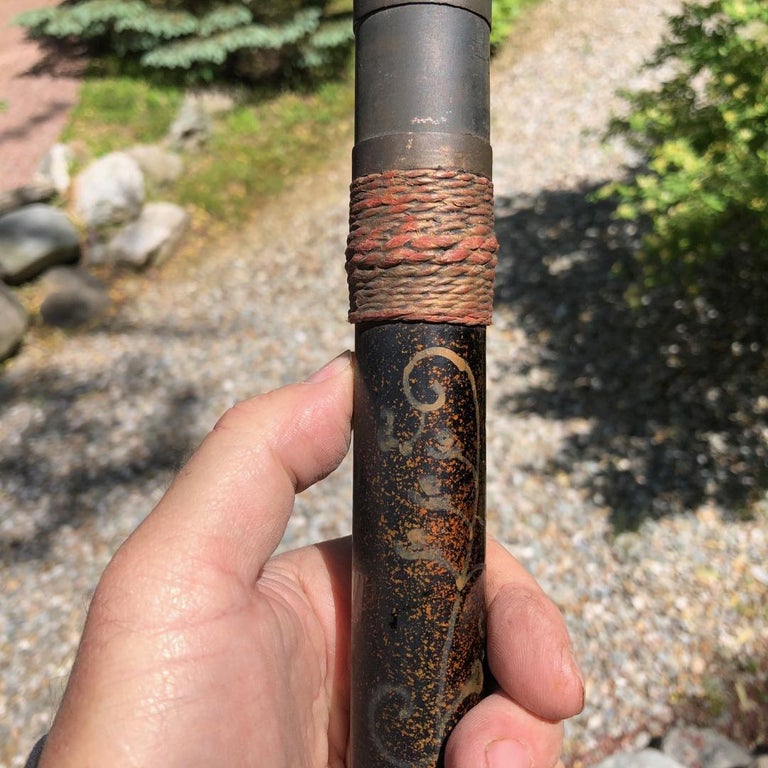 Japanese Antique Black and Gold Lacquer Samurai Spear Yari Edo Rare ...