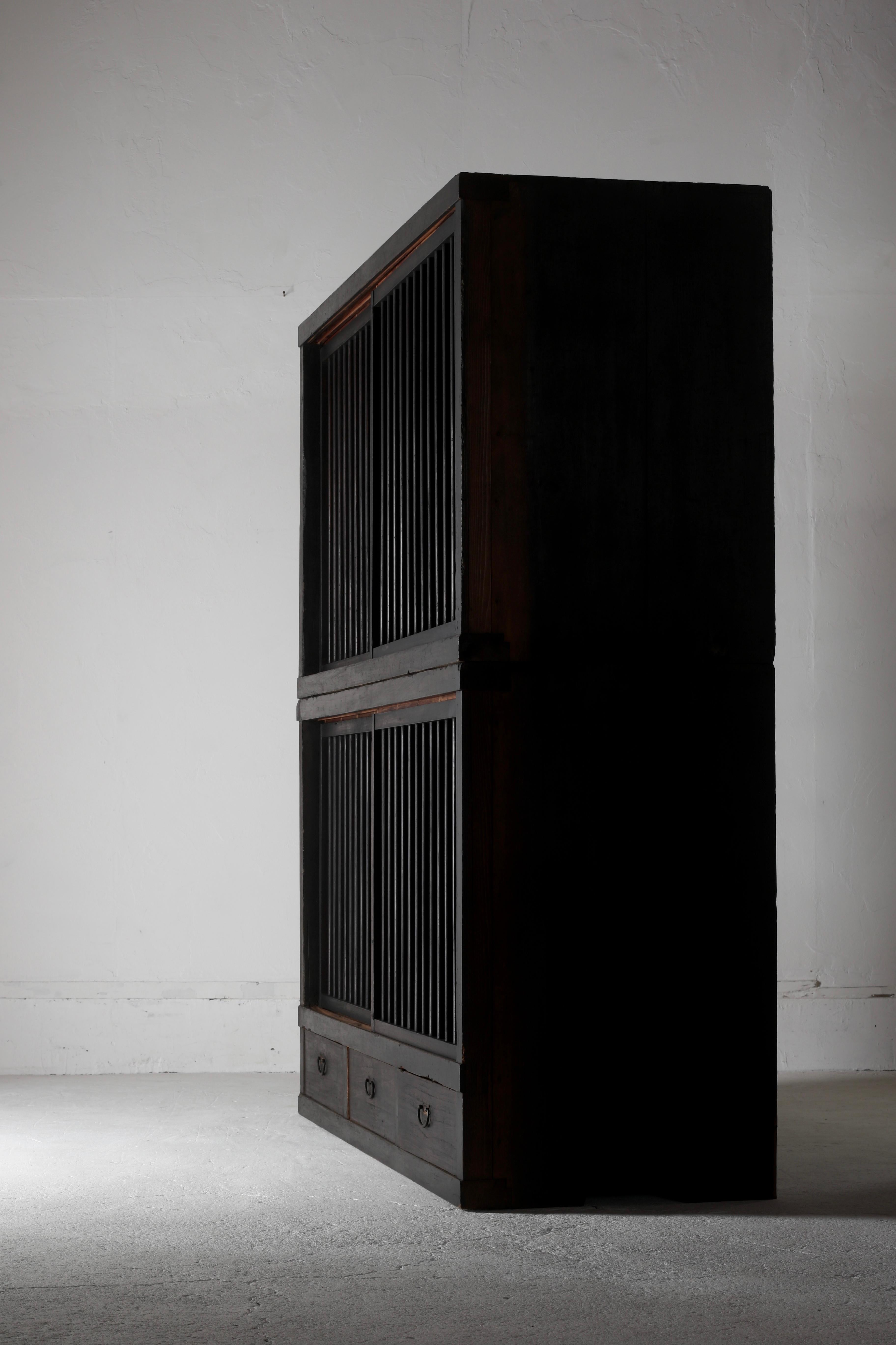 Japanese Antique Large Black Mizuya Tansu / Cabinet Cupboard 1868-1912s ...
