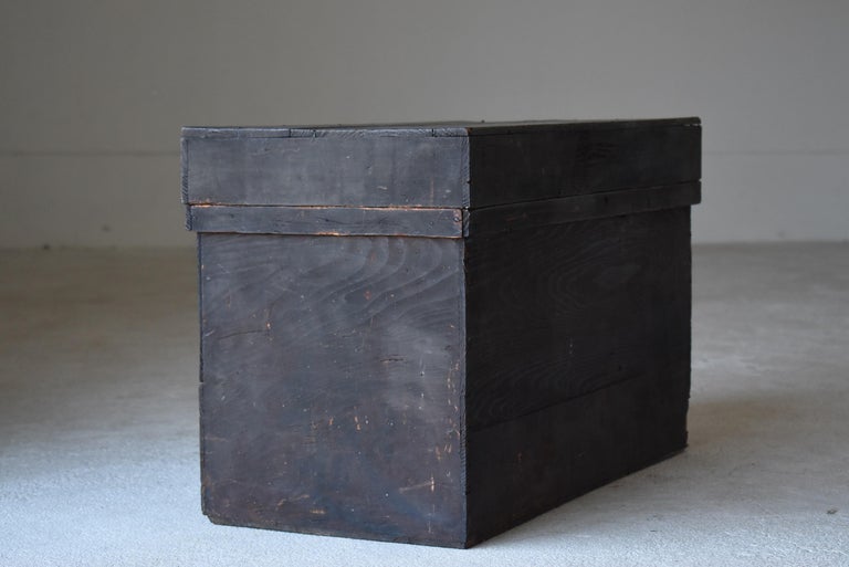 Japanese Antique Black Wooden Box 1860s-1900s/Sofa Table Coffee Table ...
