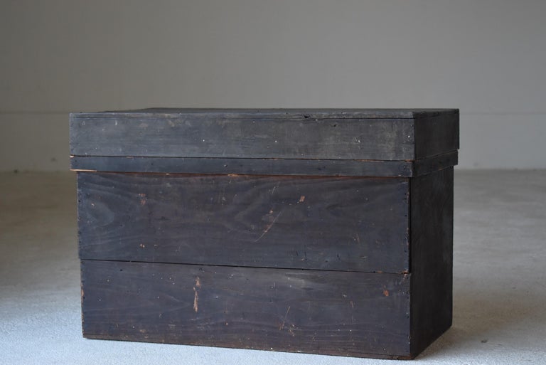 Japanese Antique Black Wooden Box 1860s-1900s/Sofa Table Coffee Table ...