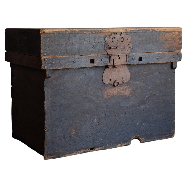 Japanese Antique Black Wooden Box 1860s-1900s/Sofa Table Tansu Mingei ...