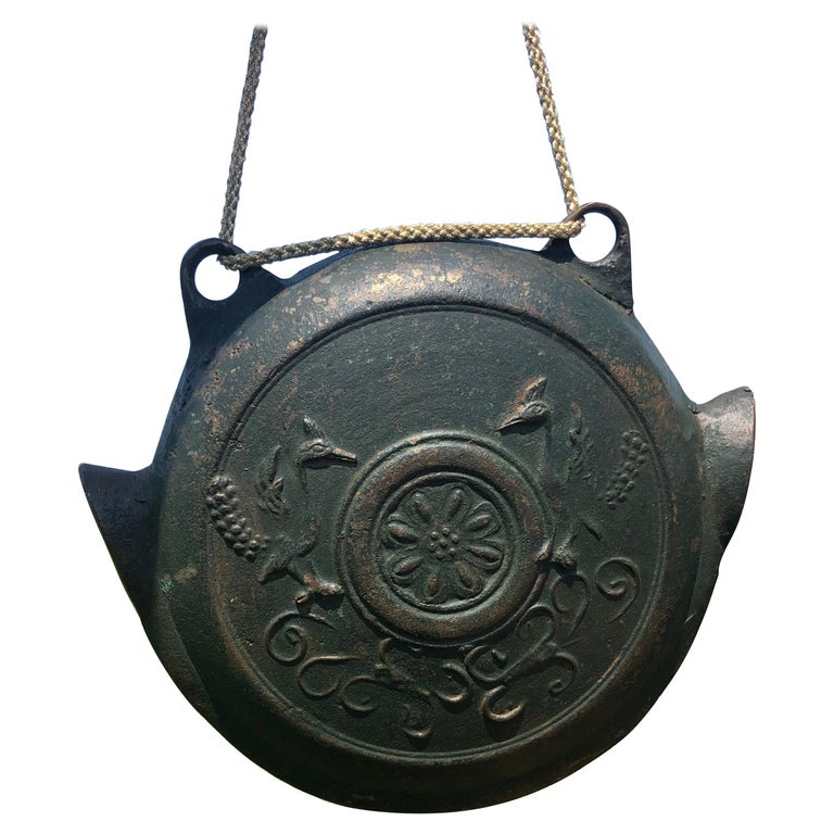 Japanese Antique Bronze "Birds" Hand Bell, 19th Century at 1stDibs