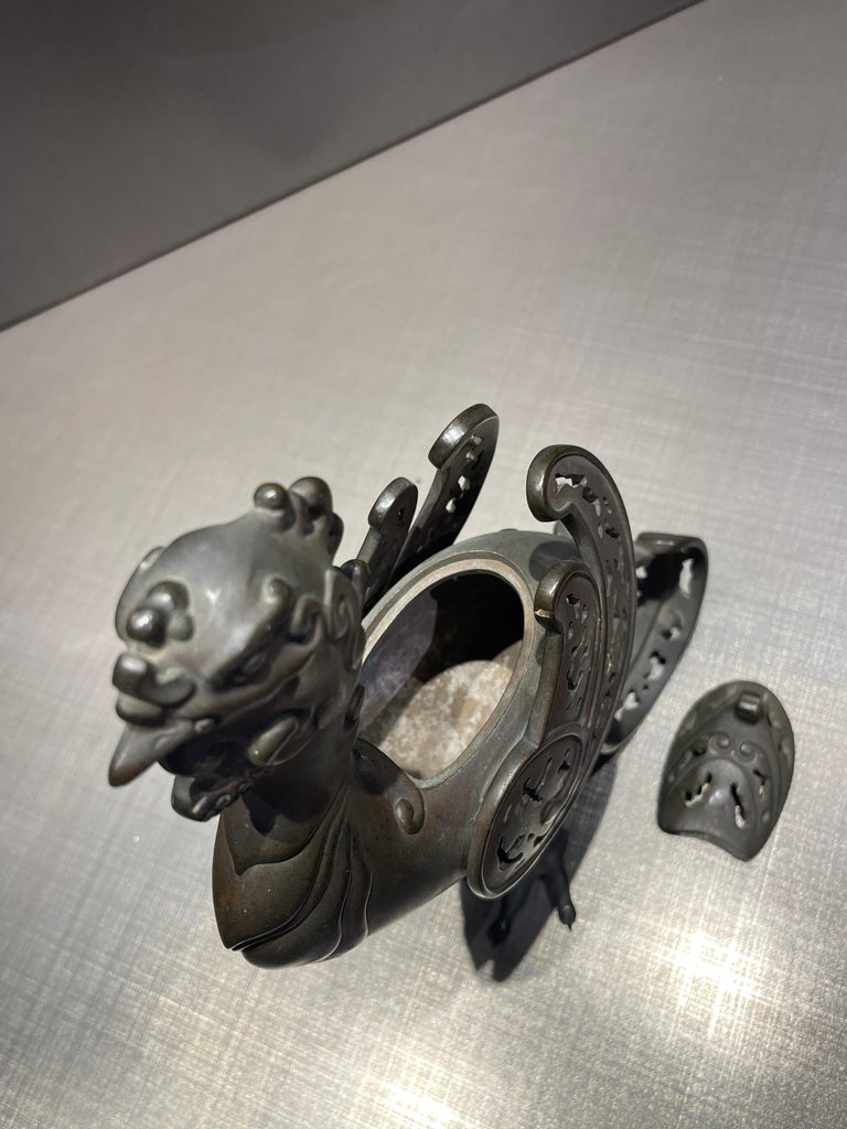 Japanese Antique Bronze Fenix Shaped Insence Burnar, Taisho Period For ...