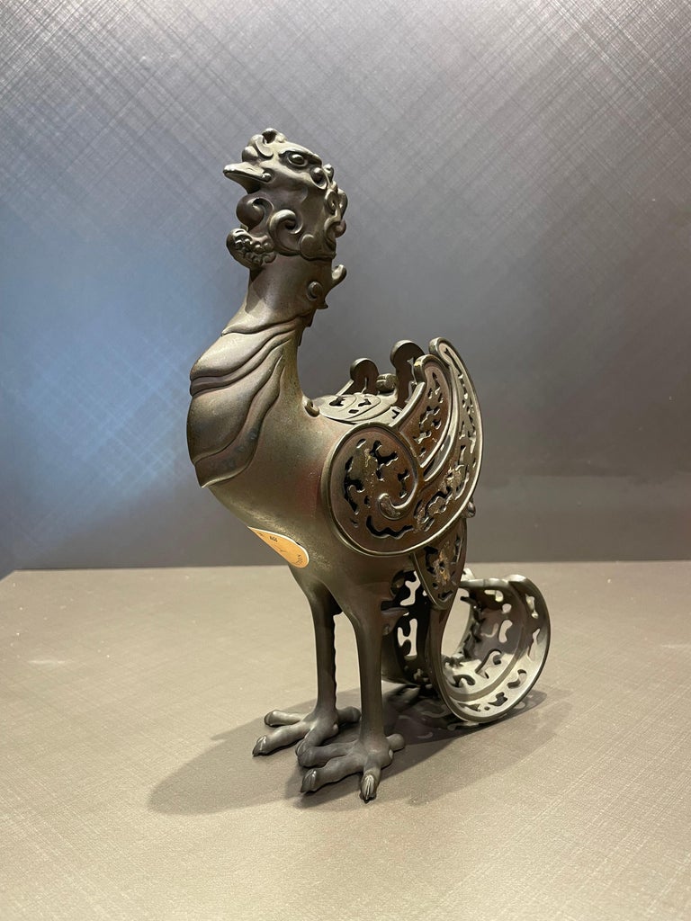 Japanese Antique Bronze Fenix Shaped Insence Burnar, Taisho Period For ...