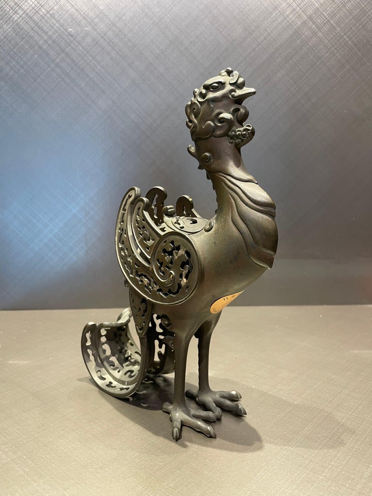 Japanese Antique Bronze Fenix Shaped Insence Burnar, Taisho Period For ...