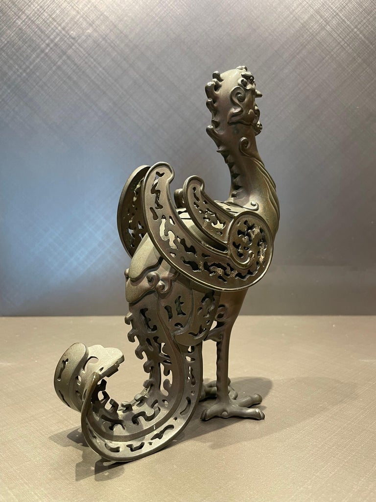 Japanese Antique Bronze Fenix Shaped Insence Burnar, Taisho Period For ...
