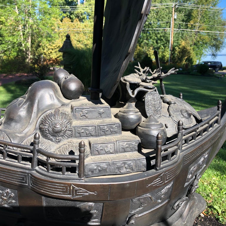 Japanese Antique Bronze Treasure Boat "Takarabune" Masterpiece Your ...