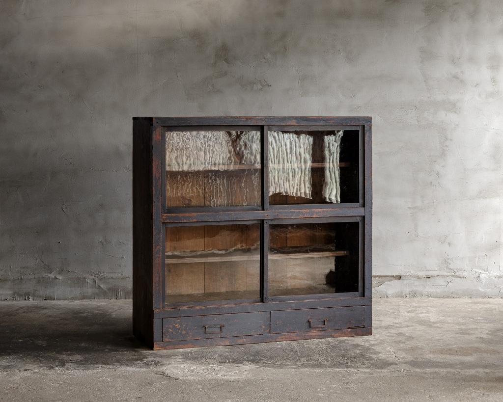 Japanese Antique Cabinet with Black Urushi Lacquer, Meiji Era '1868 ...