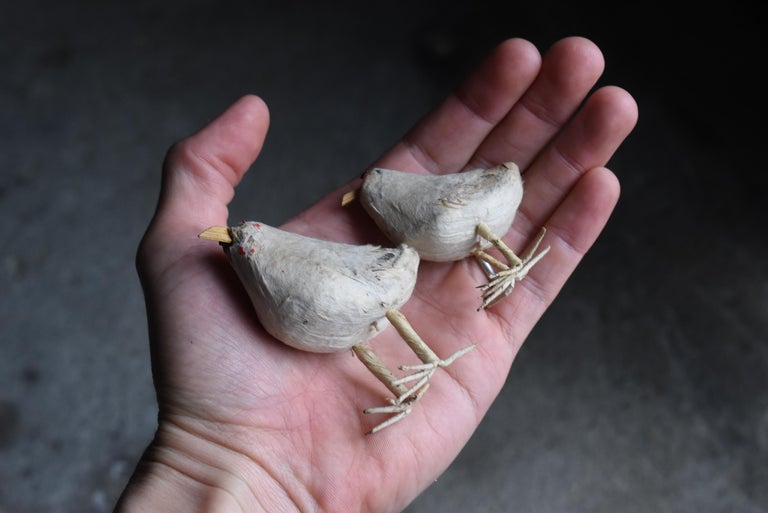 Japanese Antique Chicken Object 1860s-1900s / Animal Sculpture Wabi ...