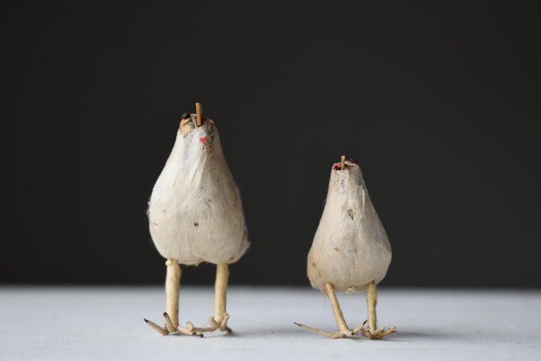 Japanese Antique Chicken Object 1860s-1900s / Animal Sculpture Wabi ...