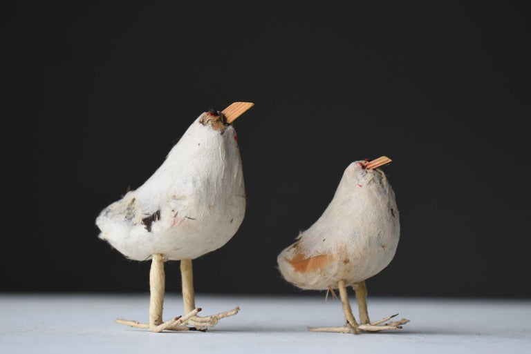 Japanese Antique Chicken Object 1860s-1900s / Animal Sculpture Wabi ...