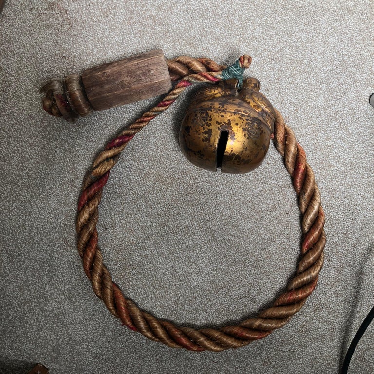 Japanese Antique "Double Bird" Hand Cast Shinto Temple Bell with Rope ...