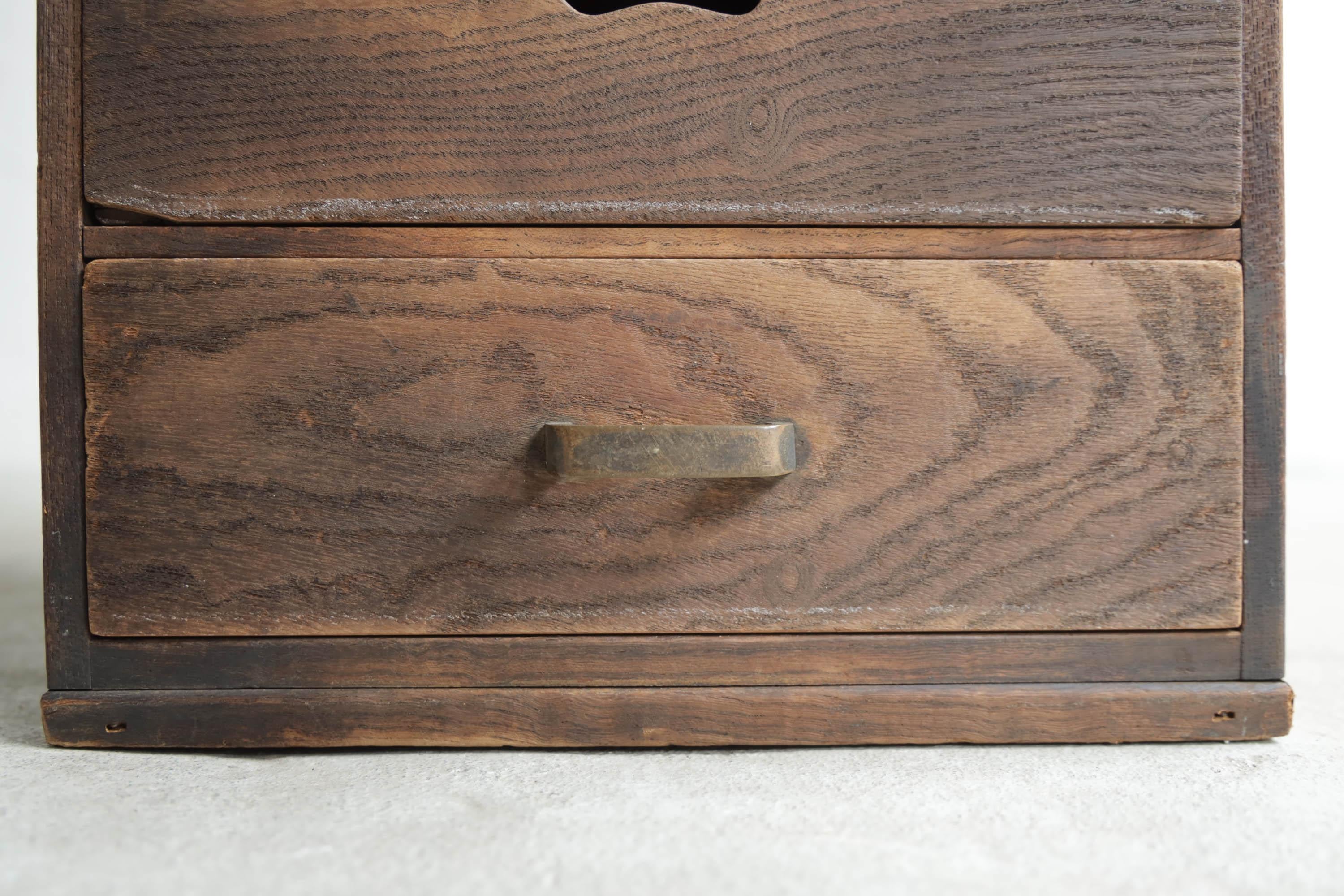 Japanese Antique Double Pull-Out Drawers 1860s-1900s /Tansu, Wabi-Sabi ...