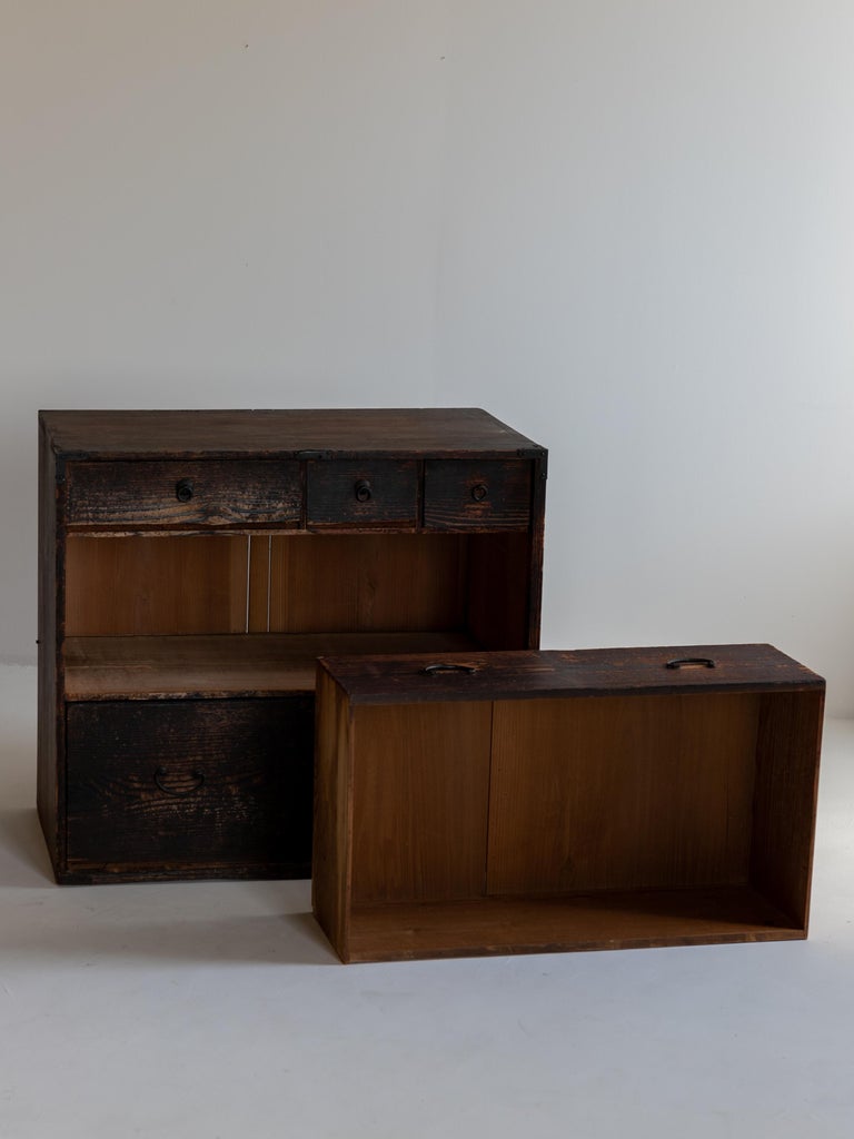 Japanese Antique Drawer 1860s-1900s / Cabinet Wabi Sabi Storage Tansu ...