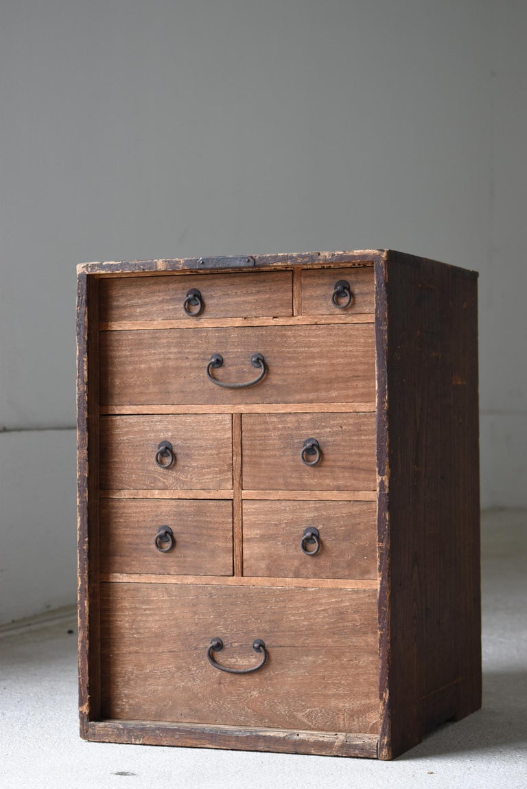 Japanese Antique Drawer 1860s-1900s/Tansu Storage Mingei Cabinet Wab ...