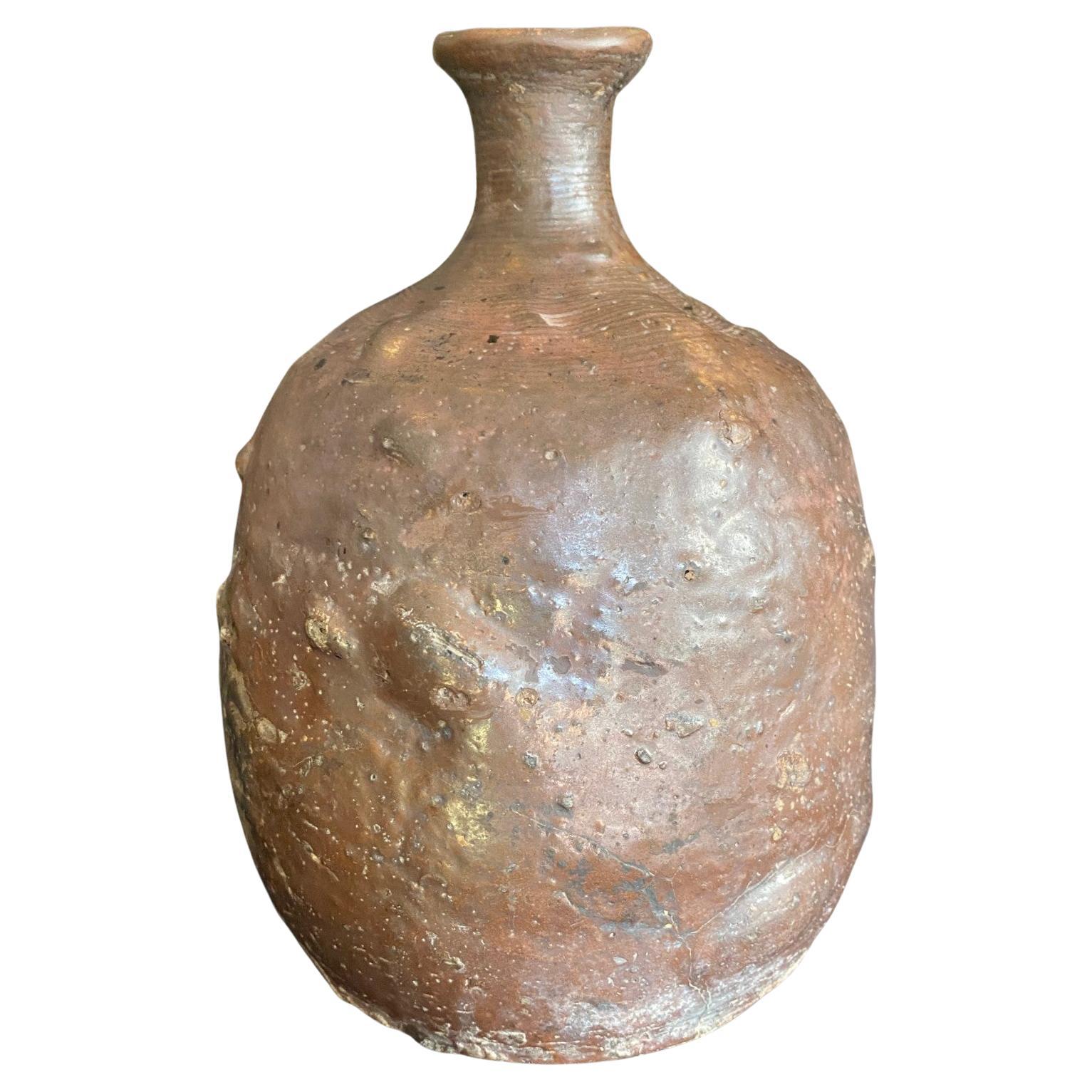 Japanese Antique Edo Meiji Wabi-Sabi Tanba Tamba Art Pottery Vase Jar ...