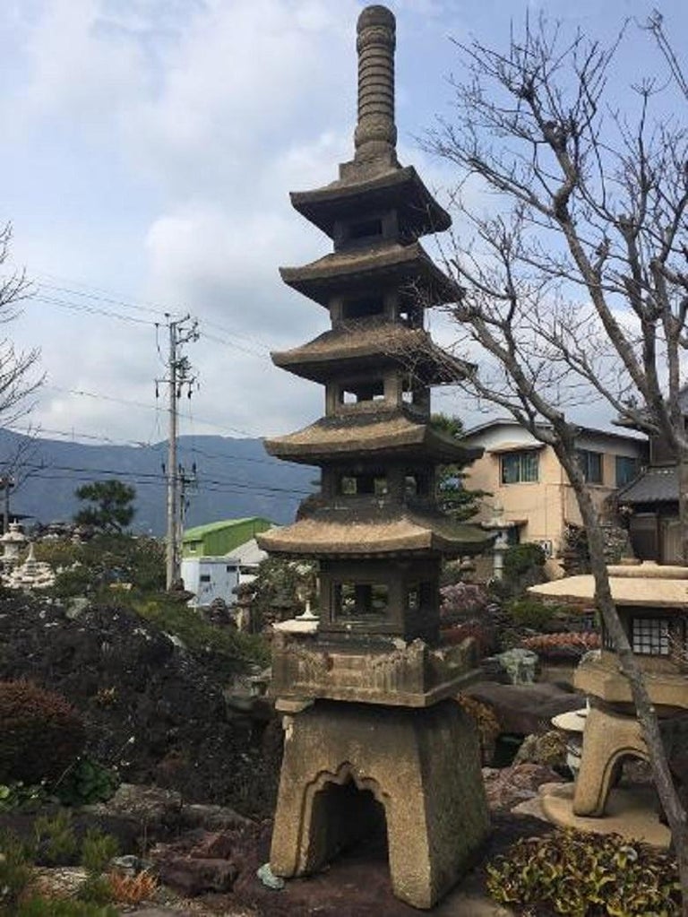 Japanese Antique Five Elements Stone Pagoda For Sale at 1stDibs
