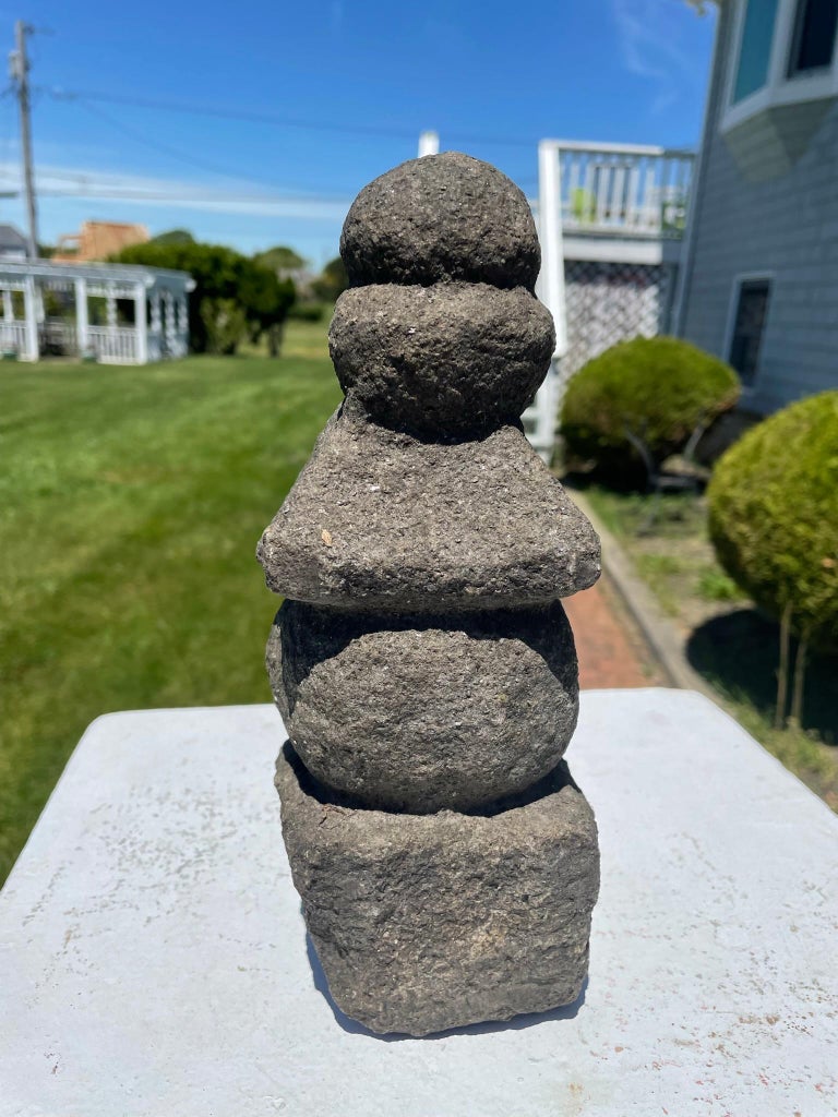 Japanese Antique Garden Stone Five Elements Earth, Wood, Water, Fire ...