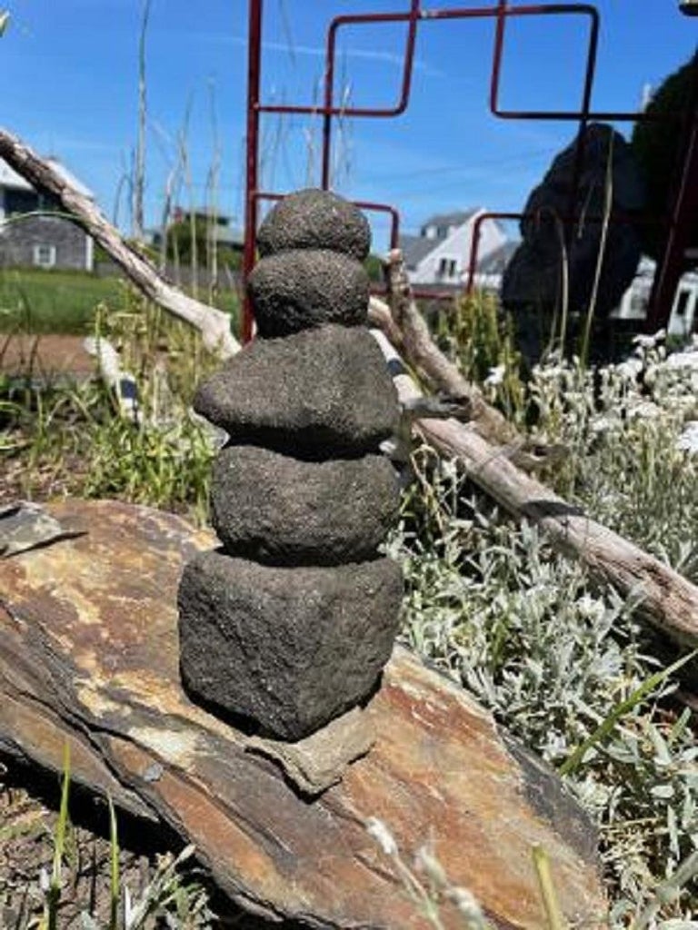 Japanese Antique Garden Stone Five Elements Earth, Wood, Water, Fire ...