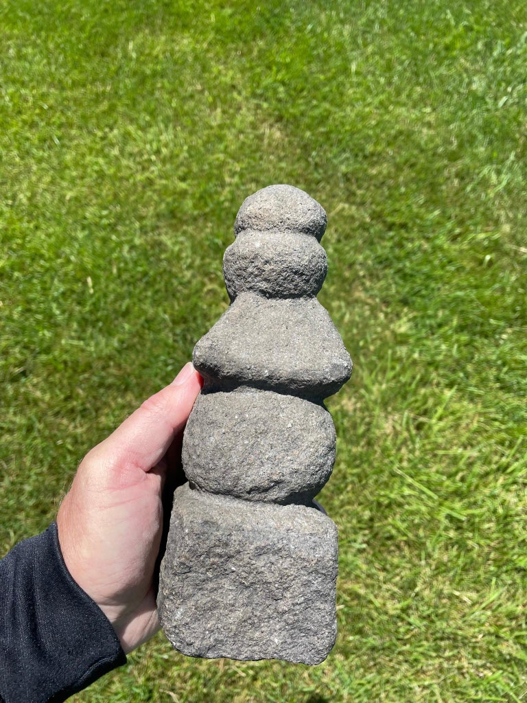 Japanese Antique Garden Stone Five Elements Earth, Wood, Water, Fire ...