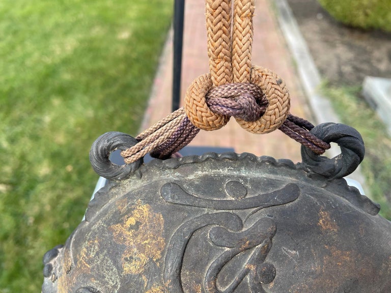 Japanese Old Vintage Gilt Bronze Fish Bell and Wood Striker at 1stDibs