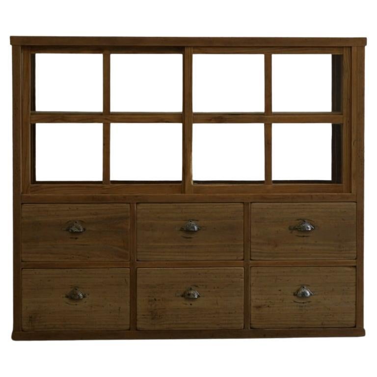 Japanese Antique Glass Display Case For Sale at 1stDibs