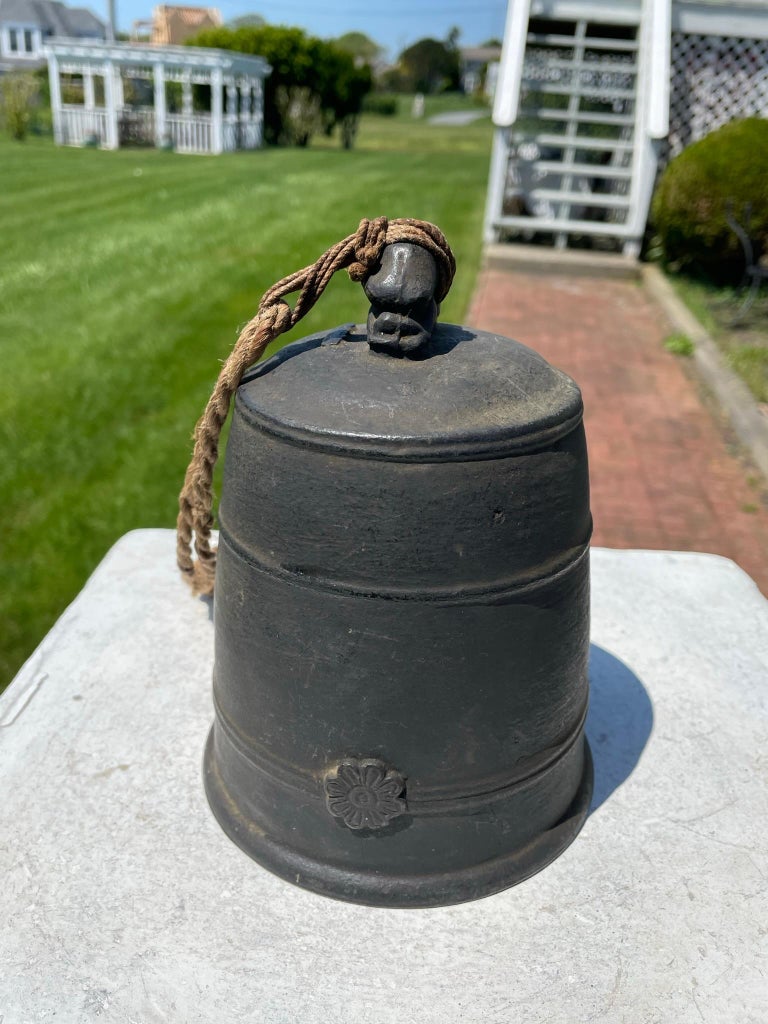 Japanese Antique Hand Cast Bell Resonates with Beautiful Sound at 1stDibs