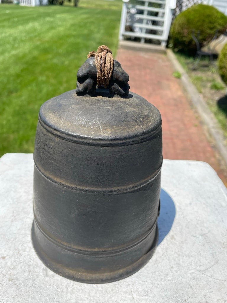 Japanese Antique Hand Cast Bell Resonates with Beautiful Sound at 1stDibs