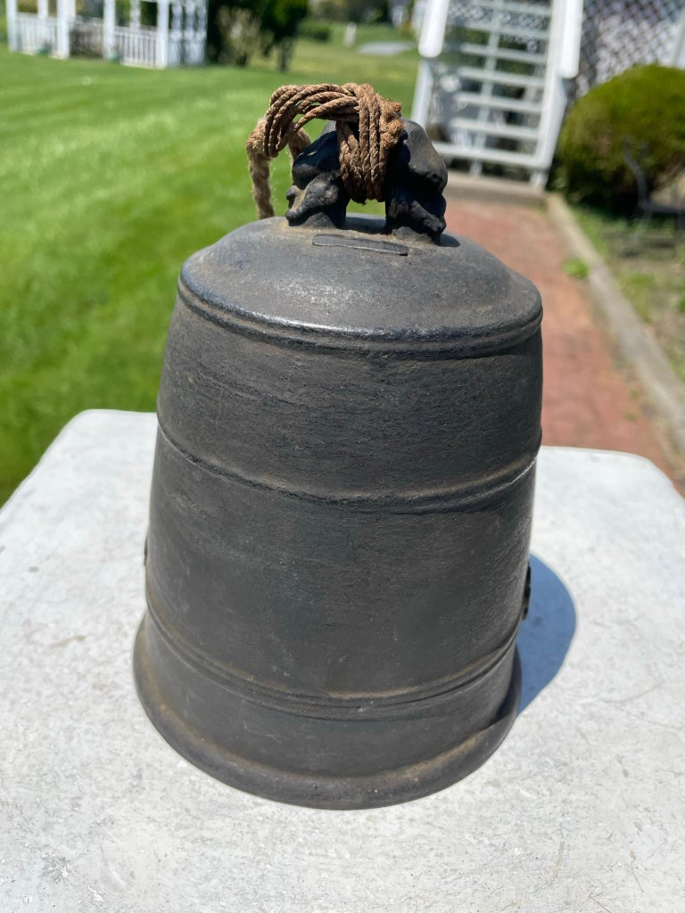 Japanese Antique Hand Cast Bell Resonates with Beautiful Sound at 1stDibs