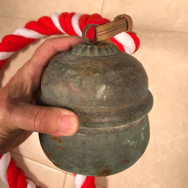 Japanese Antique Shinto Suzu Temple Bell with Large 72" Pull Rope ...