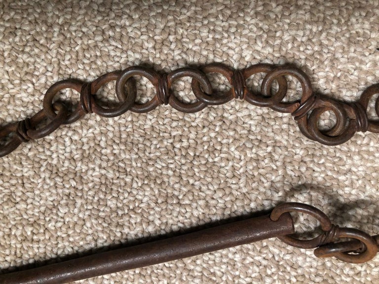 Japanese Antique Hand Forged Iron Suspension Chain, Rare at 1stDibs